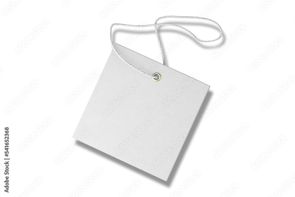 Empty blank white label tag mockup isolate on white background. 3d rendering. Stock Illustration ...