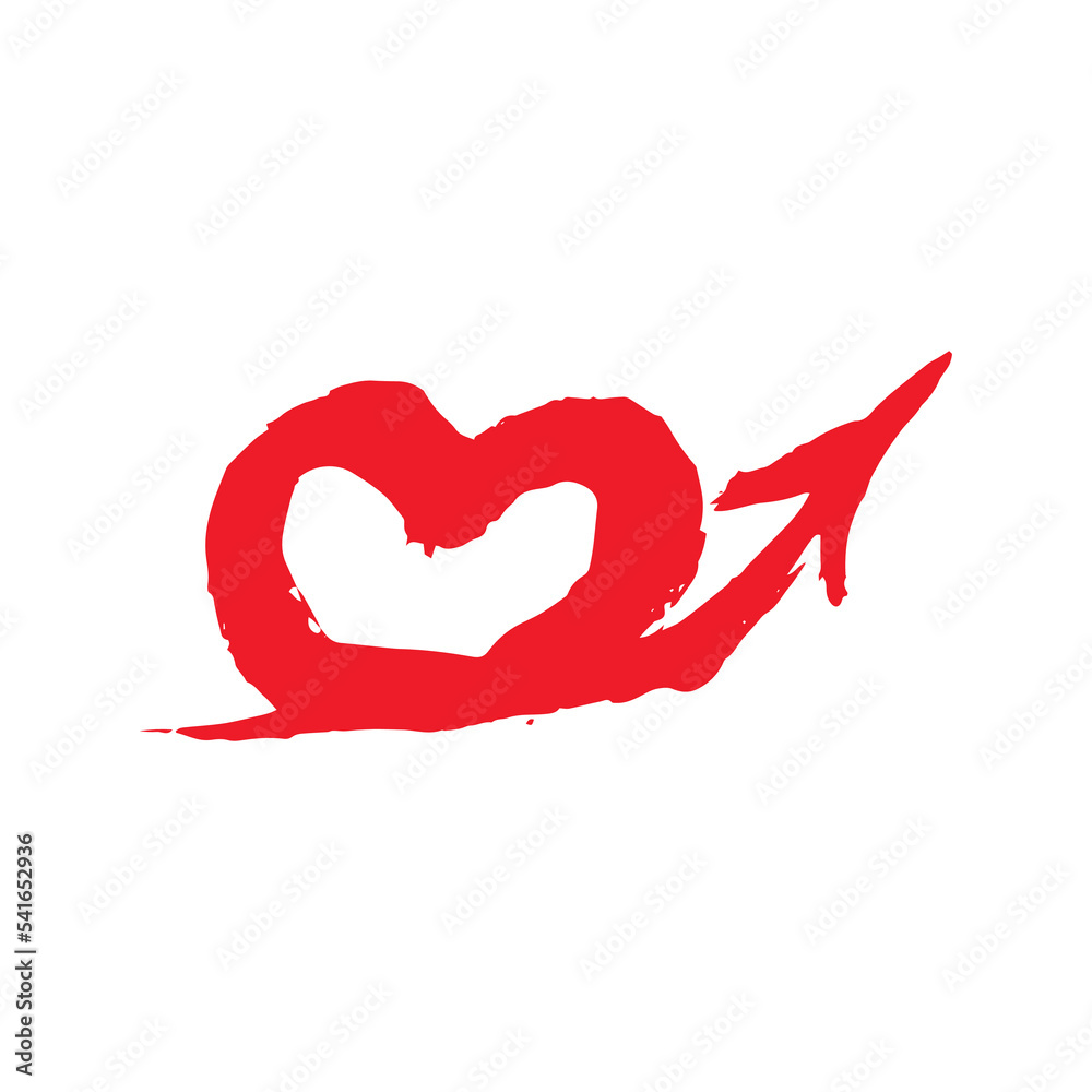snail red arrow-heart love symbol romantic up Stock Vector | Adobe Stock