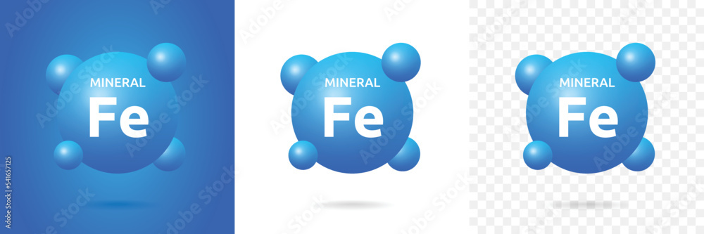 Fe mineral icon for ferrum. Iron symbol atomic vector illustration ...
