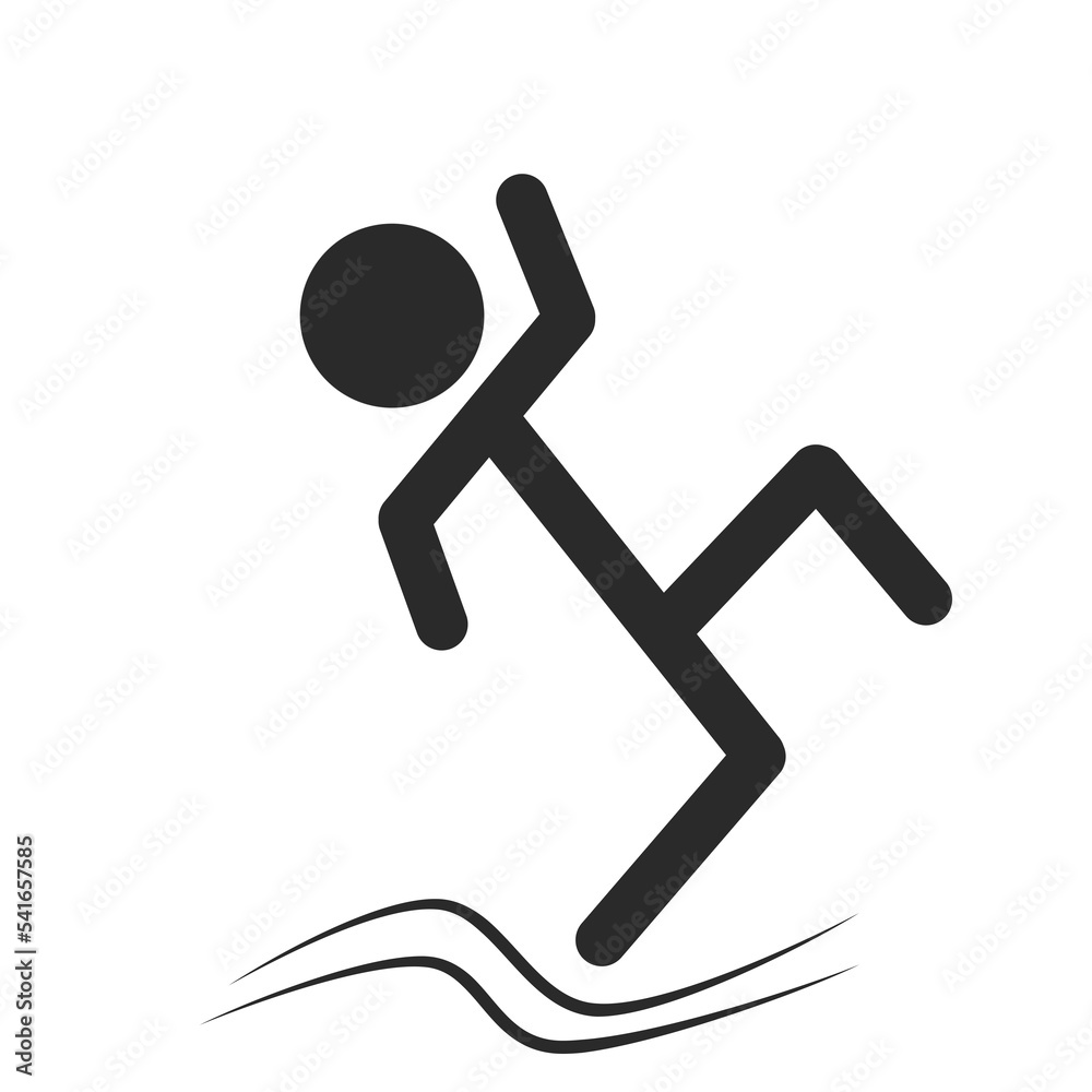 Slippery floor sign, wet floor sign, warn people about wet floor icon ...