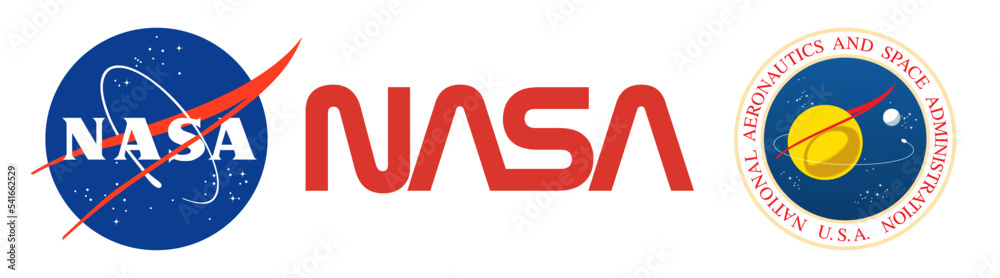 Vector emblem of the National Aeronautics and Space Administration. The ...