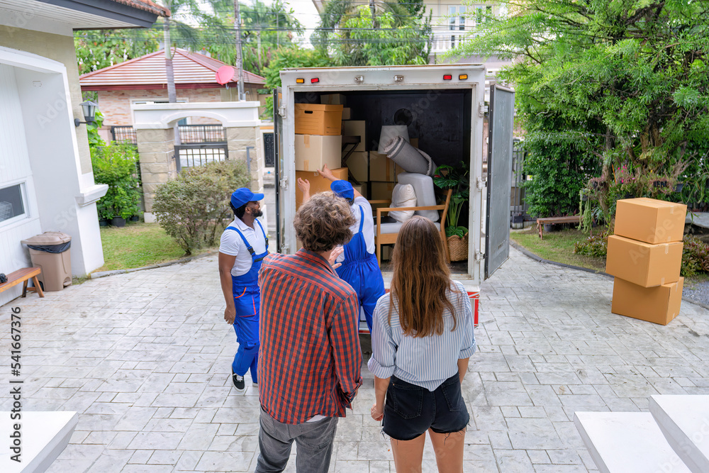 Professional goods move service use truck carry personal belongings ...