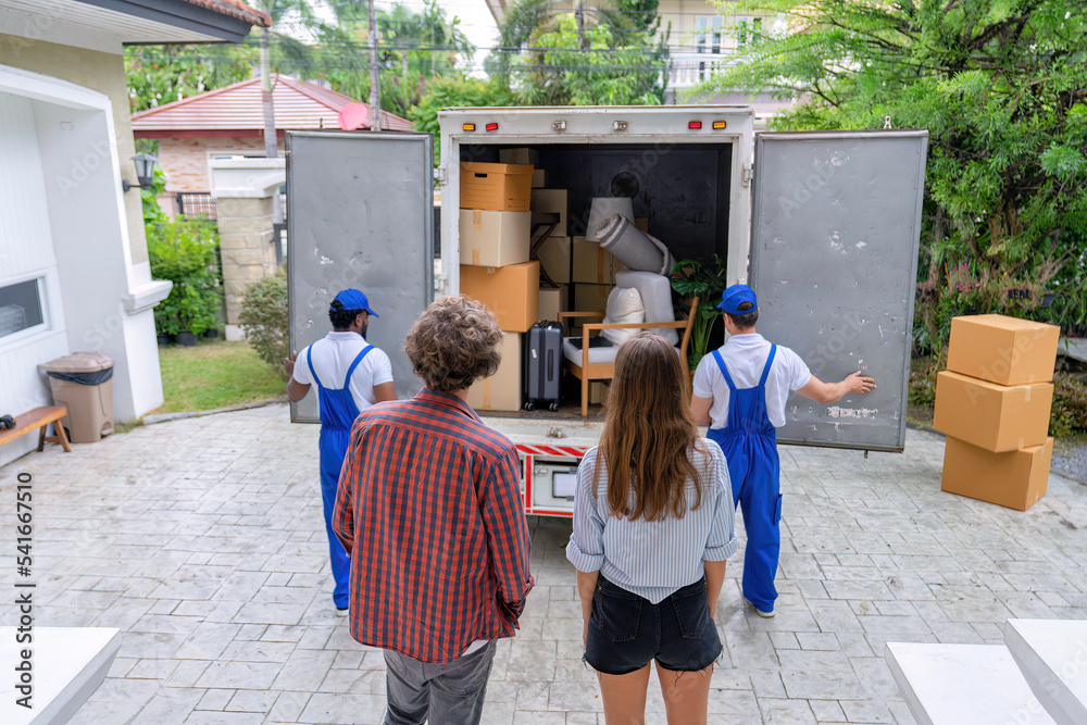 Professional goods move service use truck carry personal belongings ...