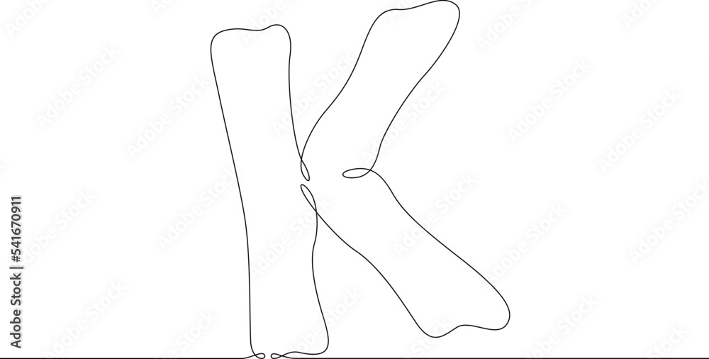 One continuous line. Letter of the alphabet. Latin alphabet. Capital ...