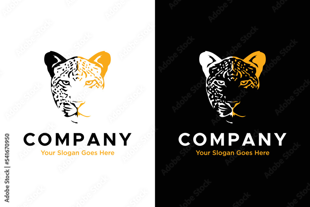 leopard face logo Stock Vector | Adobe Stock