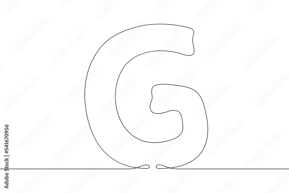 One continuous line. Letter of the alphabet. Latin alphabet. Capital ...