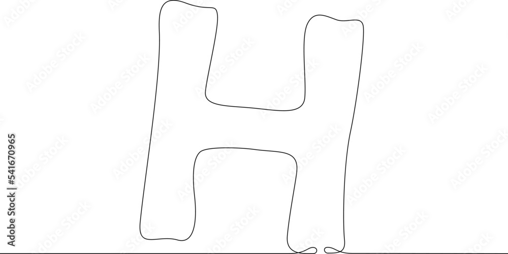 One continuous line. Letter of the alphabet. Latin alphabet. Capital ...
