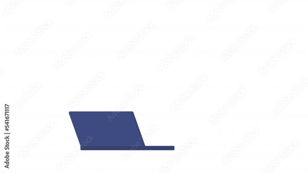 Animated laptop for math object. Mathematics lesson. Flat cartoon style ...