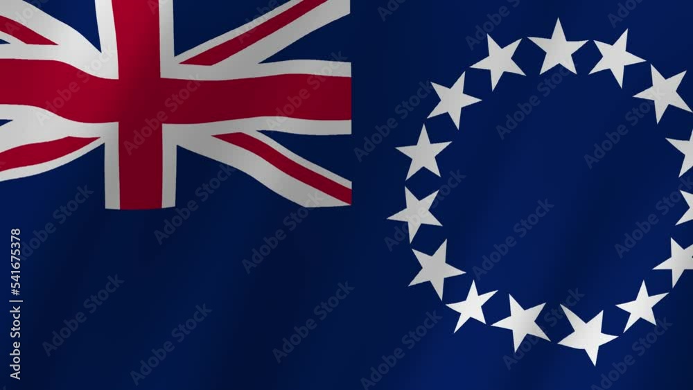 Cook Islands flag waving animation. seamless loop animation flag video ...