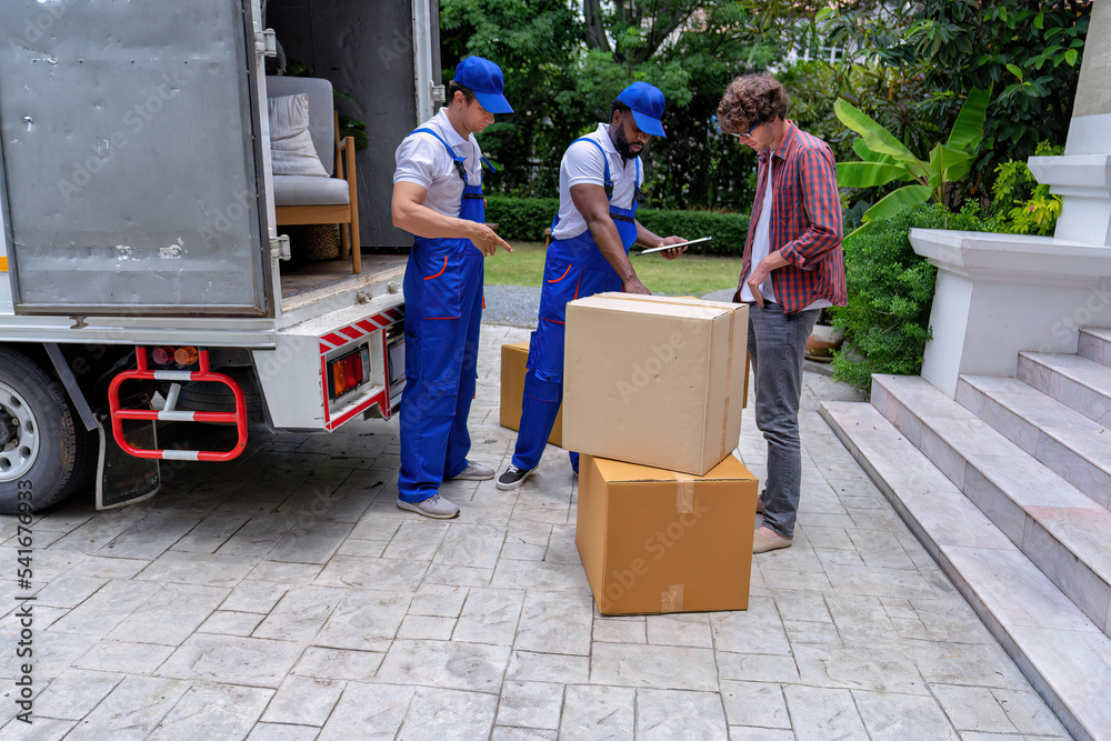Professional goods move service use truck carry personal belongings ...