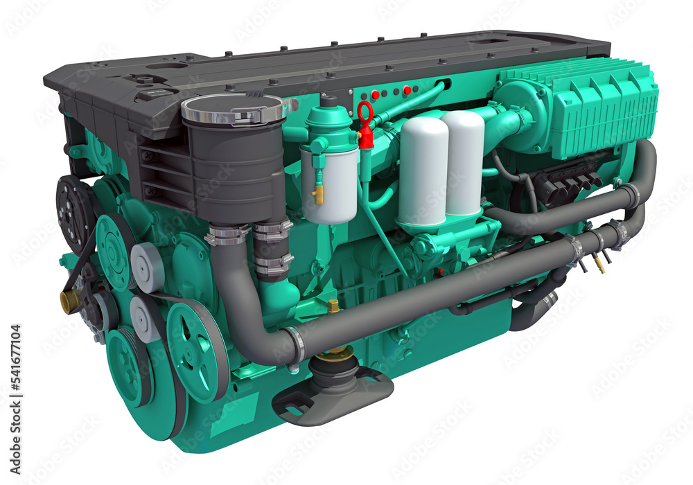 ภาพประกอบสต็อก Marine Propulsion Engine for Ships, Yachts and Boats 3D ...