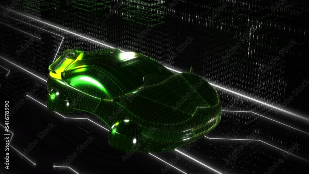 Hacker is putting the hologram of the car from the future on the ...