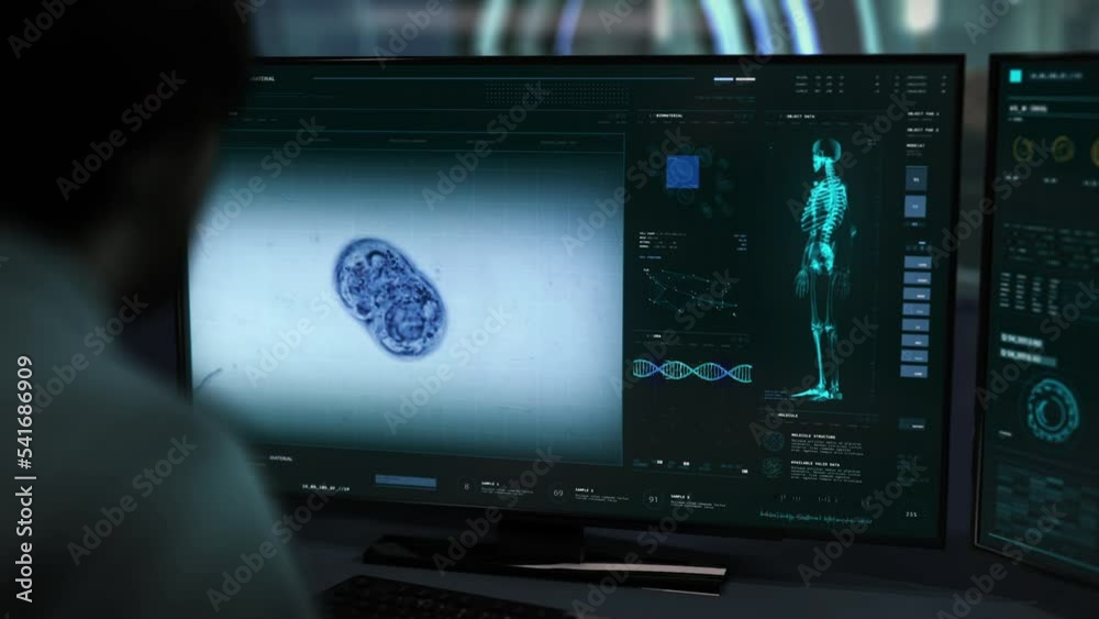 Bacteria Mitosis Analyzed By High Tech Microscopic Biotechnology ...