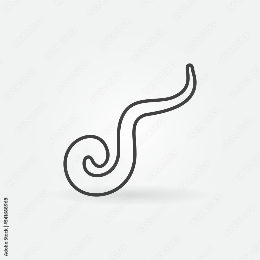 Pinworm vector concept simple icon in outline style Stock Vector ...
