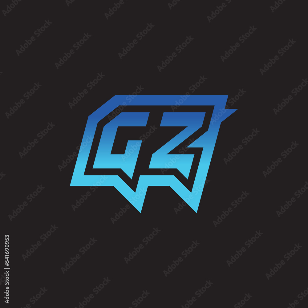 GZ initial cool logo design for gaming and esport Stock Vector | Adobe ...