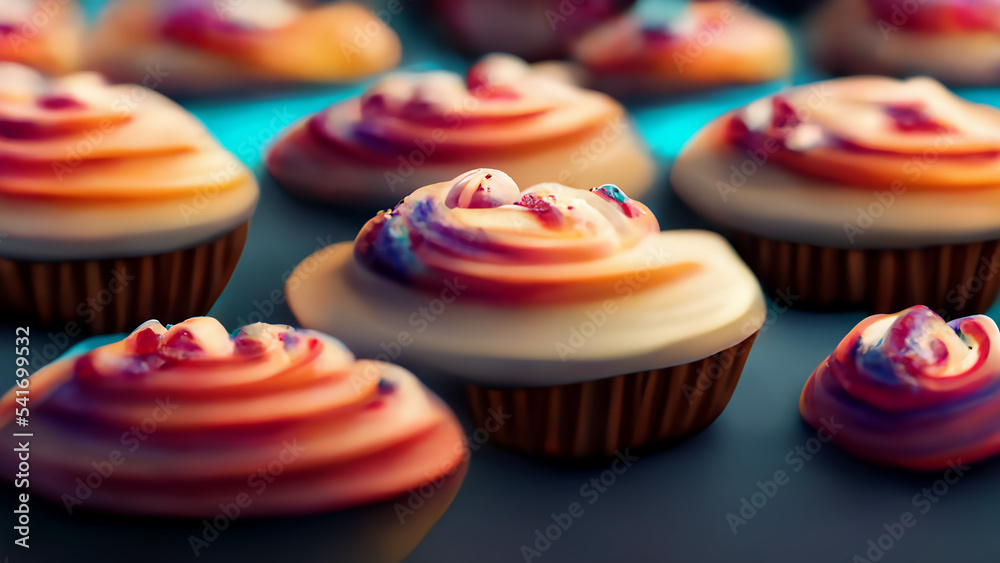 cupcakes on a white, desert, recipes, abstract, background, banner ...
