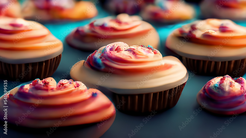 cupcakes with icing, desert, recipes, abstract, background, banner ...
