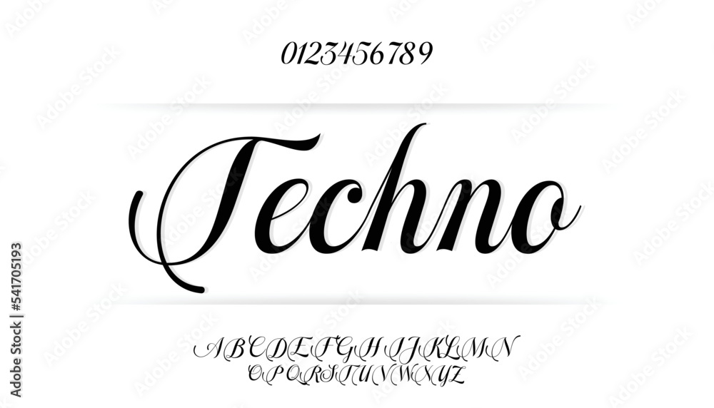 TECHNO Signature Font Calligraphy Logotype Script Font Type Font ...