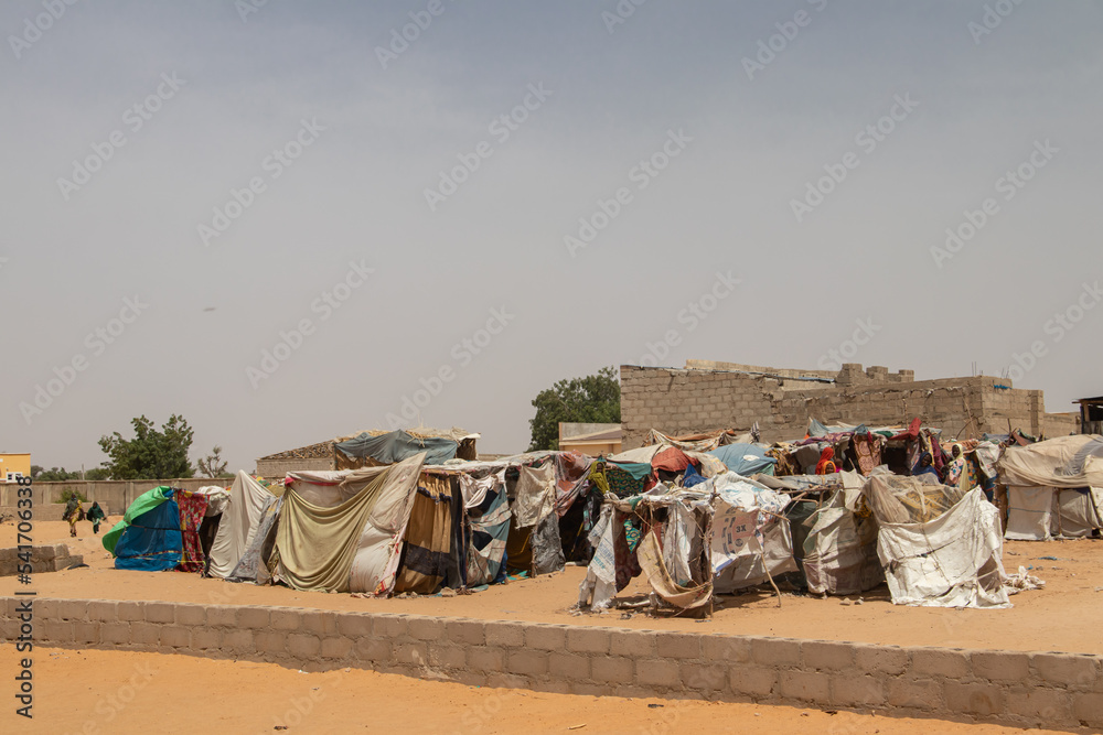 Refugee camp in Africa, full of people who took refuge due to ...