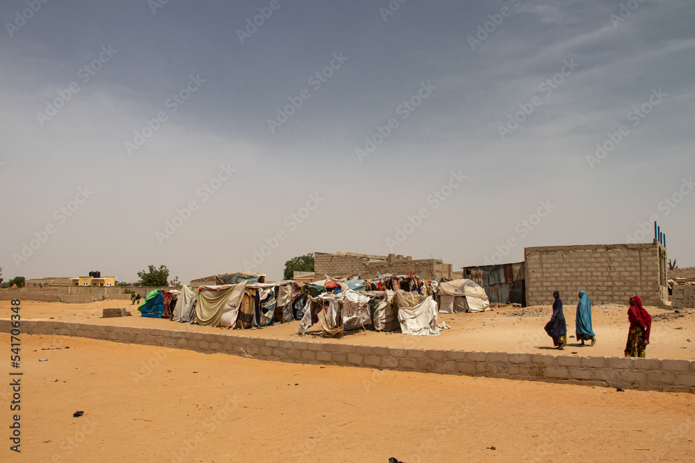 Refugee camp in Africa, full of people who took refuge due to ...