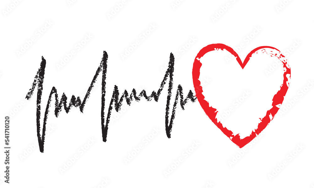Medical texture design with ekg diagram and heart shape Stock Vector ...