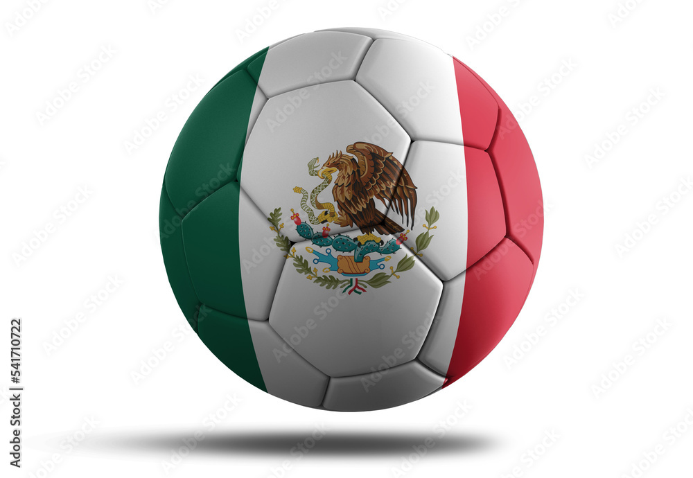 Fototapeta Mexico flag football ball for 2022 Soccer World Cup. Mexican ...