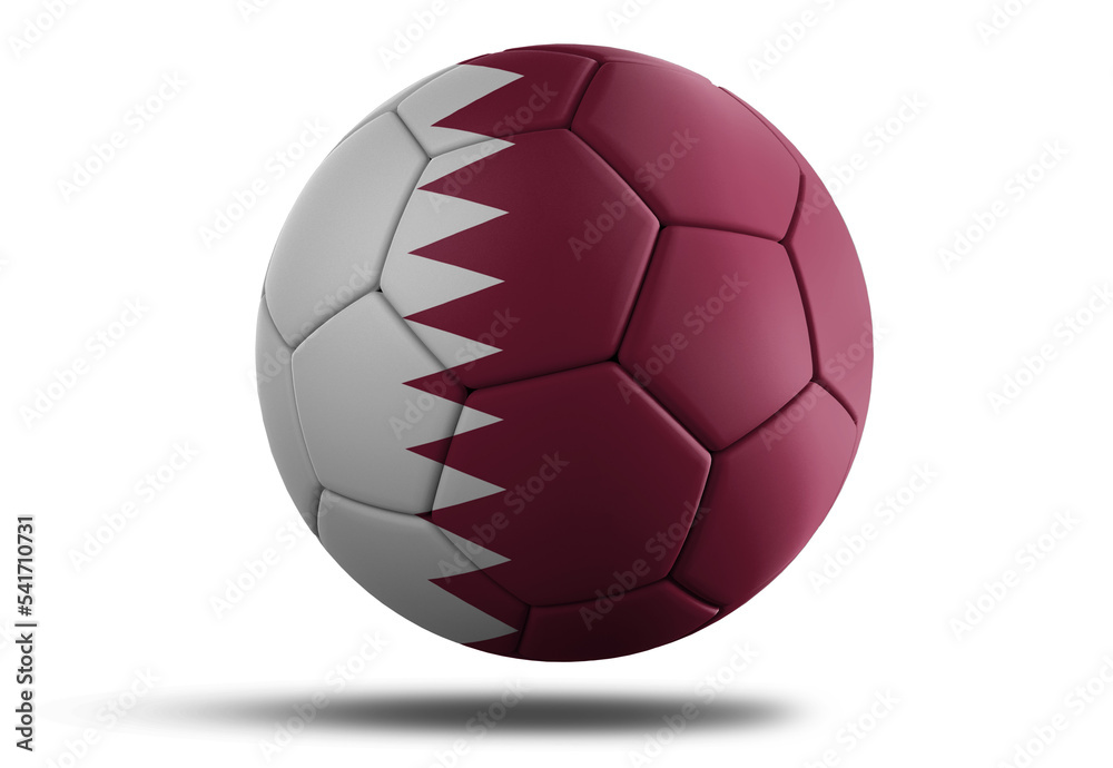 Qatar flag football ball for 2022 Soccer World Cup. Country flag on a ...