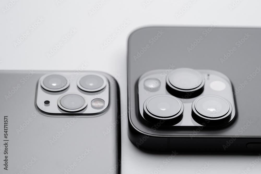 PENANG, MALAYSIA - OCT 10, 2022: Apple iPhone 14 Pro Max vs iPhone 11 ...