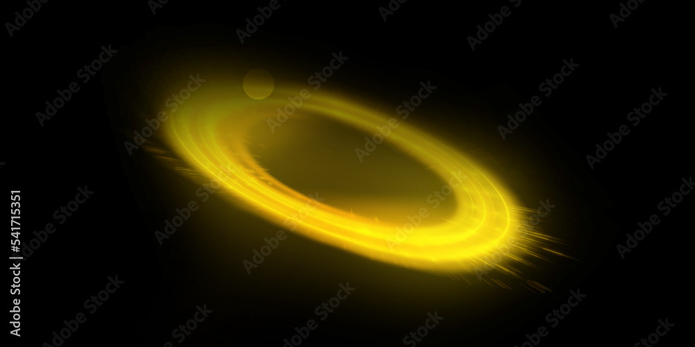 circle light effect background. Swirl glow magic line trail. Light ...