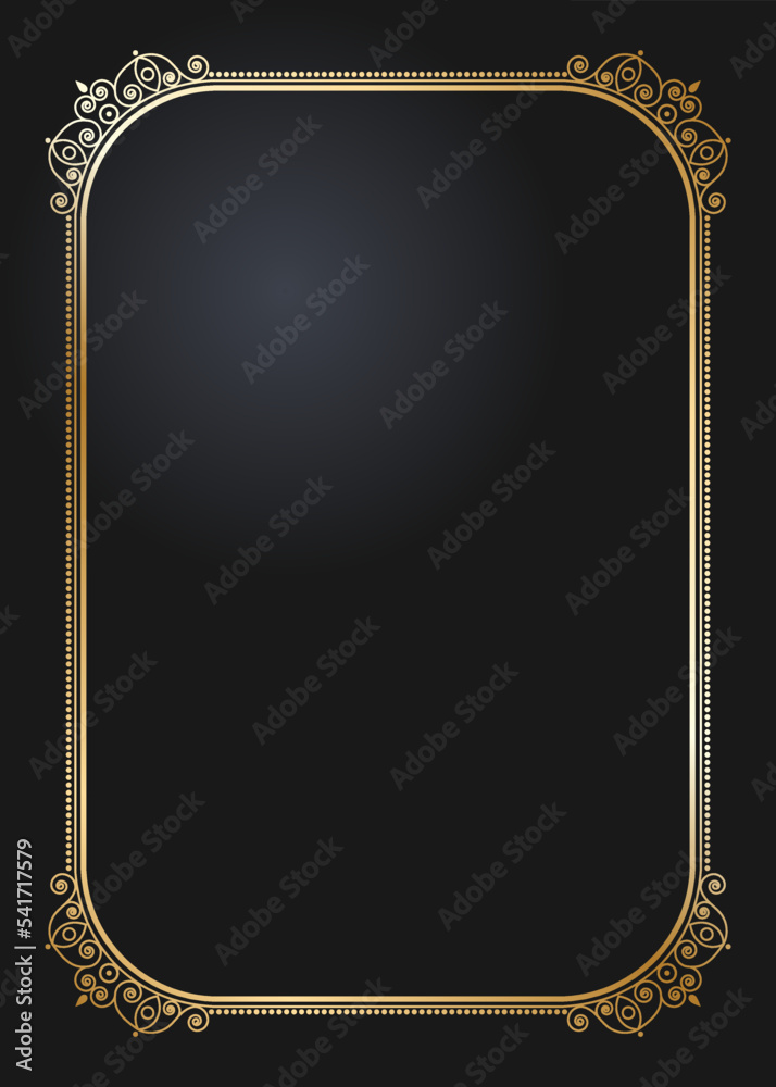 Elegant rectangular golden frame. Festive design. Gold border. Frames ...