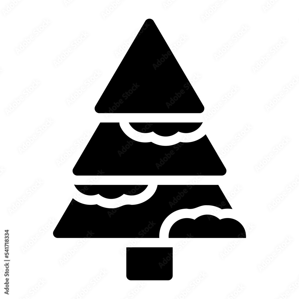 christmas tree glyph icon Stock Vector | Adobe Stock