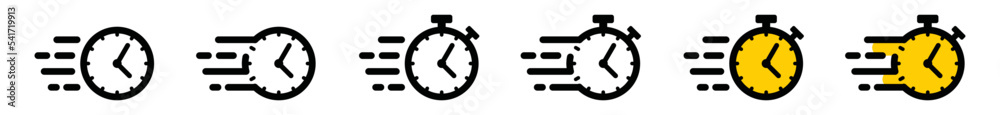 Fast time icon vector collection. Speed time or quick time icon logo ...
