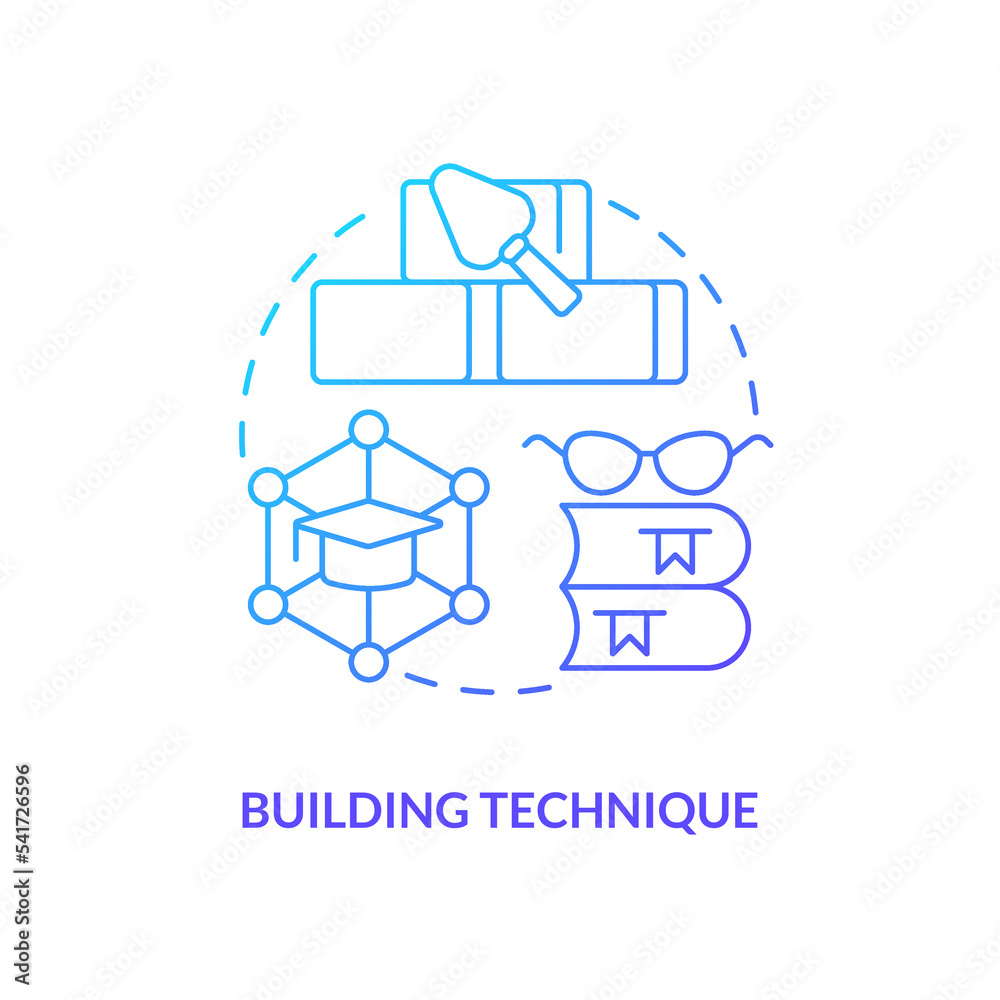 Building memory technique blue gradient concept icon. Associative ...