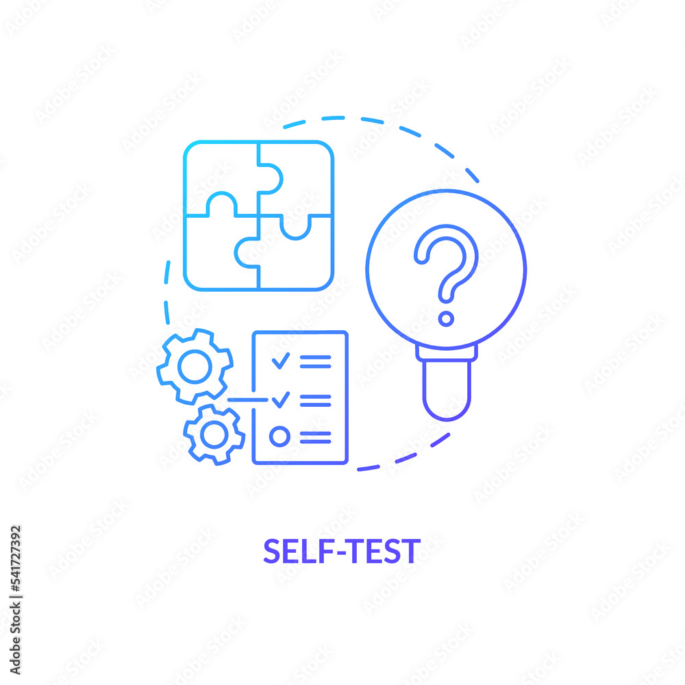 Self-test blue gradient concept icon. Recall learned materials ... Self-test blue gradient concept icon. Recall learned materials ...