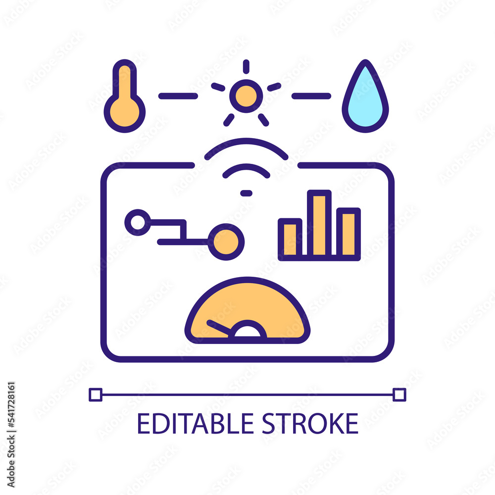 Weather measurement devices RGB color icon. Innovation meteorological ...