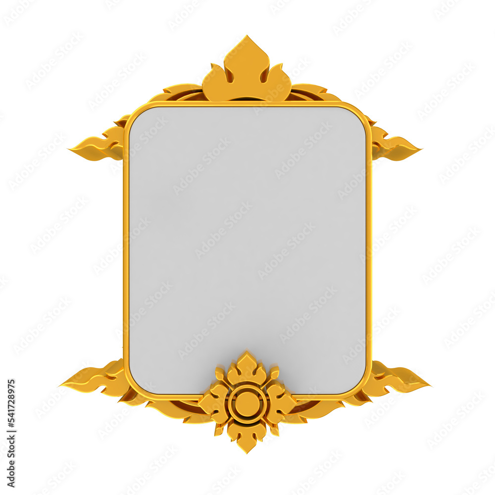 kbach khmer frame 3d render gold Stock Illustration | Adobe Stock