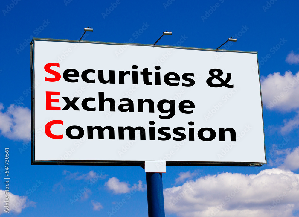 SEC securities and exchange commission symbol. Concept words SEC ...