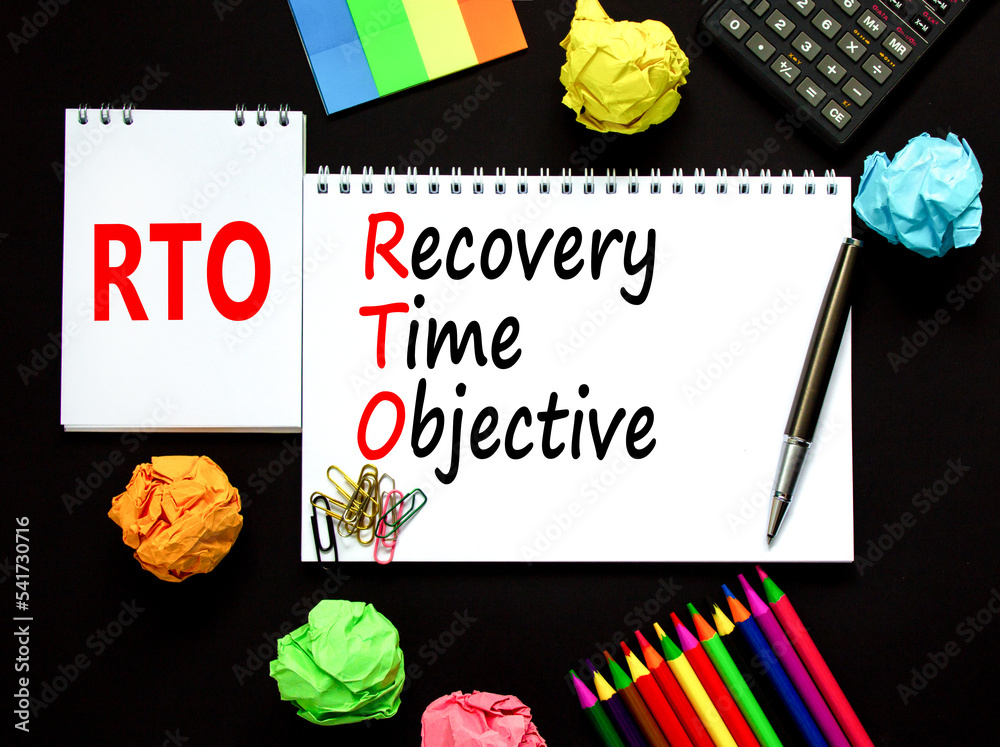 RTO recovery time objective symbol. Concept words RTO recovery time ...