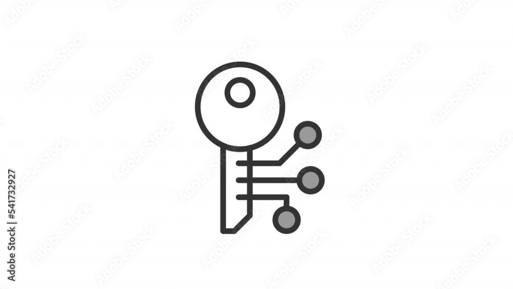 Animated cryptography linear icon. Encoded information. Cybersecurity ...