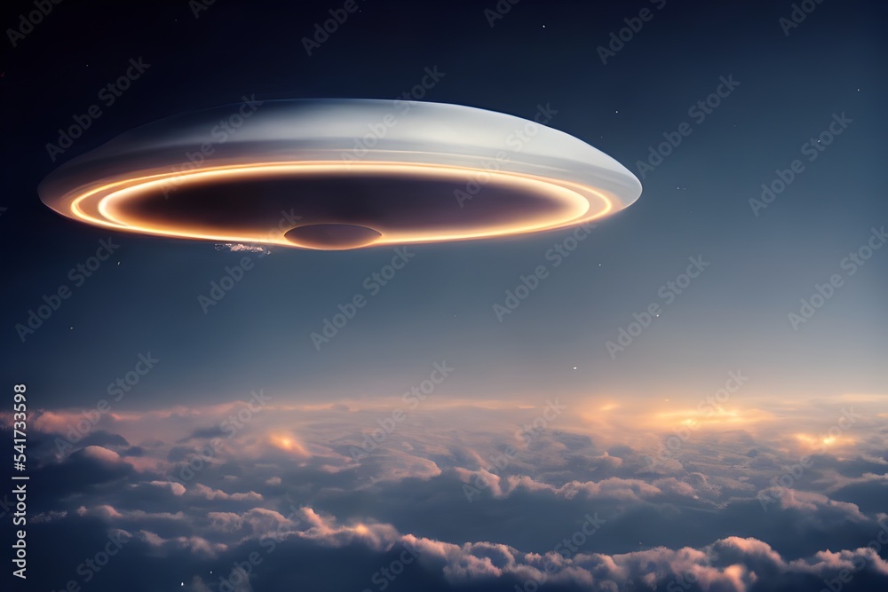 Flying saucer. UFO. UAP. The aliens have arrived. Stock Illustration ...