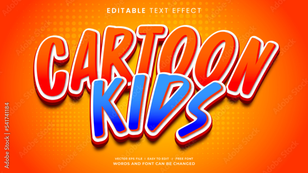 Cartoon Kids Text Effect Stock Vector | Adobe Stock