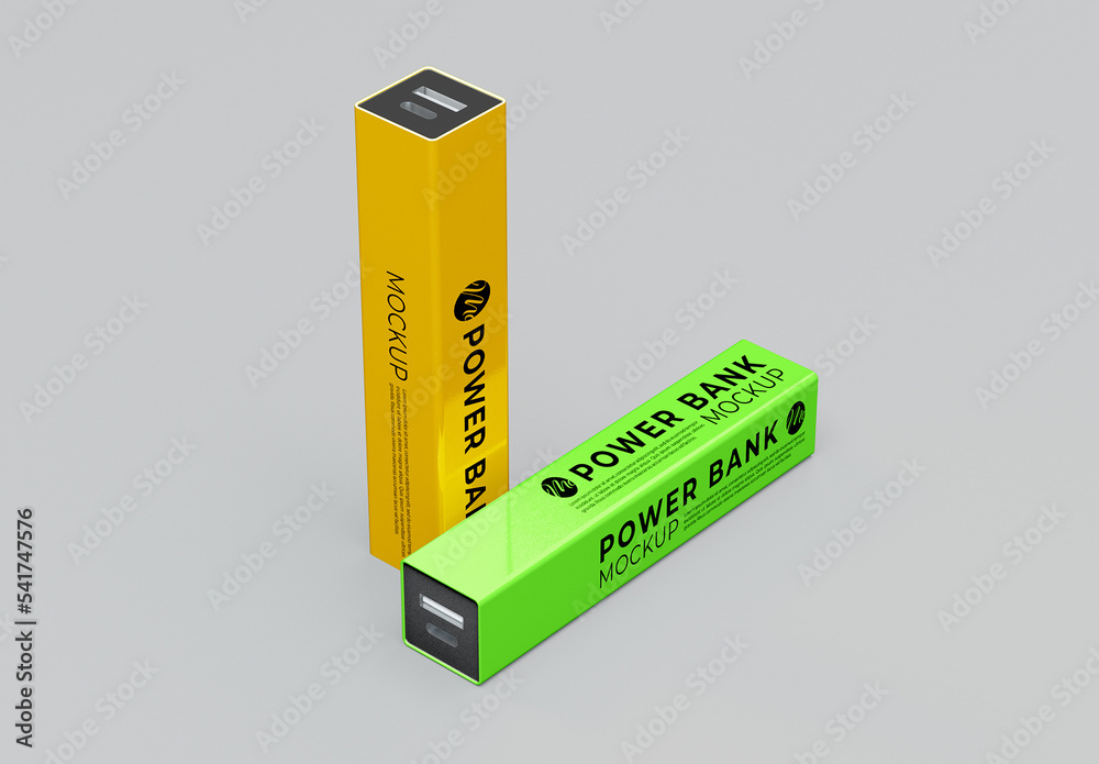 Sticker Power Bank Set Mockup Stock Template | Adobe Stock