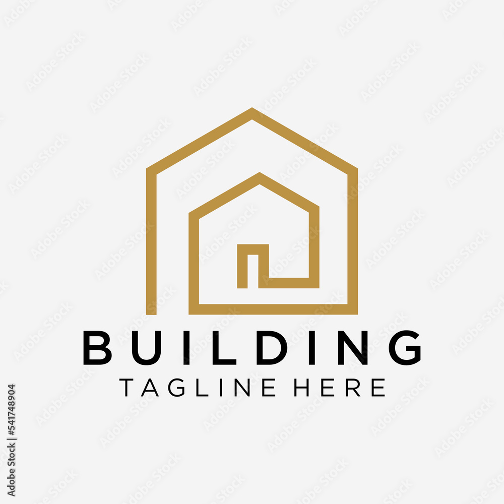 custom homes logo design concept with simple, minimalist and modern ...