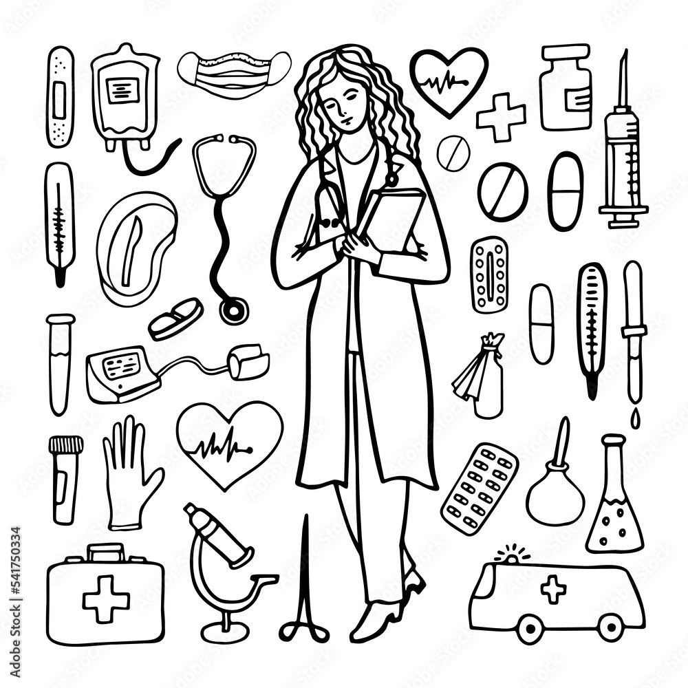 Clip Art Doctor Black And White