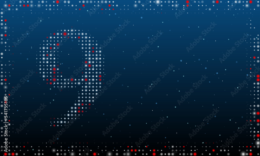 On the left is the number nine symbol filled with white dots ...