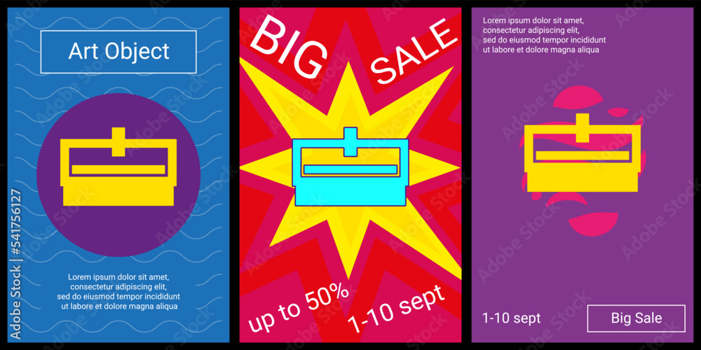 Trendy retro posters for organizing sales and other events. Large cnc ...