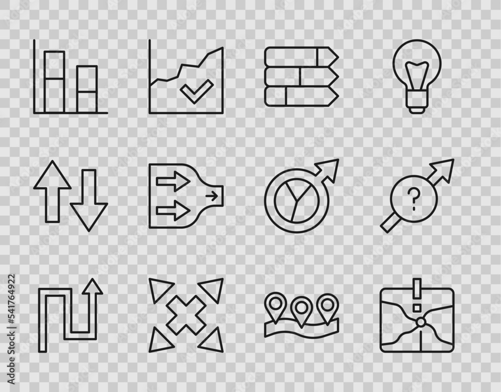 Set line Arrow, Intersection point, Pie chart infographic, Many ways ... Set line Arrow, Intersection point, Pie chart infographic, Many ways ...
