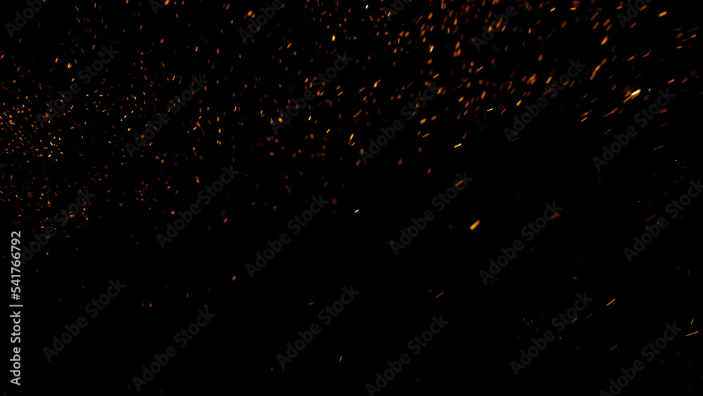 Foto de Overlay fire sparks bonfire embers. Burning red hot flying ...