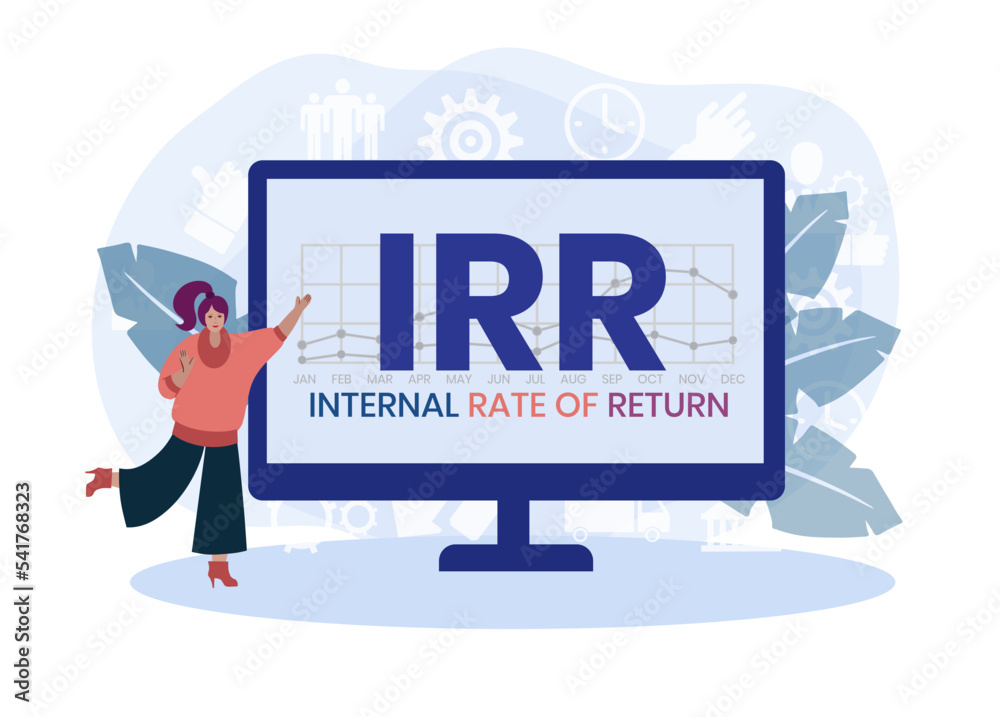 IRR - internal rate of return. acronym business concept. vector ...