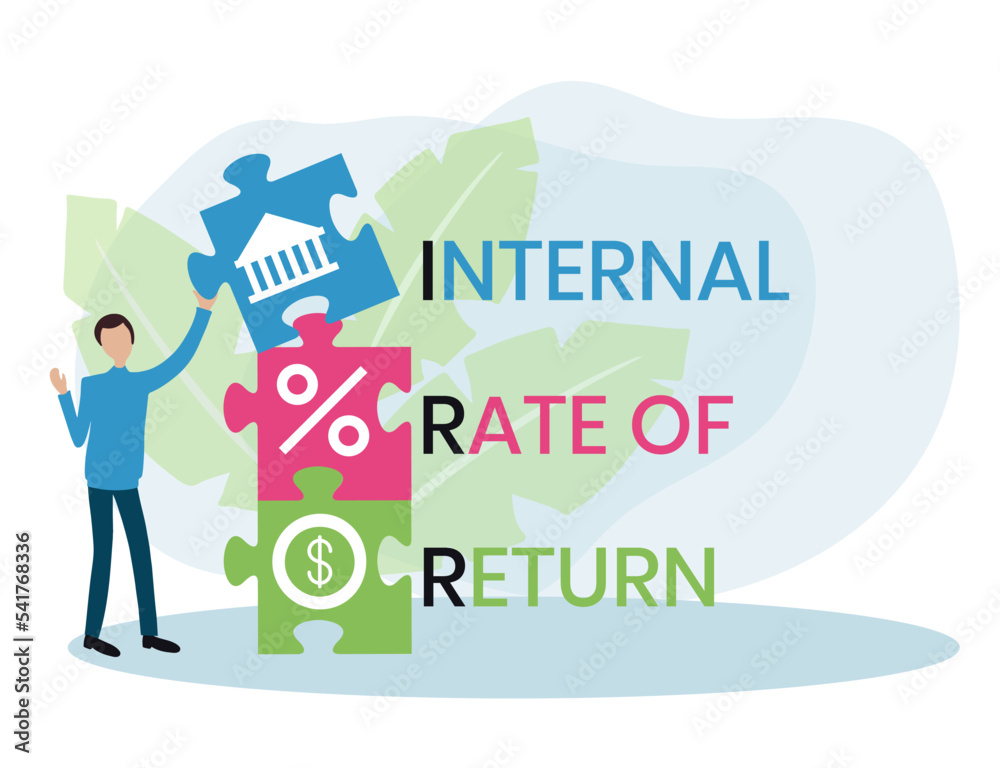 Vetor de IRR - internal rate of return. acronym business concept ...